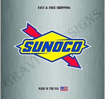 Sunoco Oil Gas Vinyl Sticker Decal Car Truck Window Wall Bumper Water ...