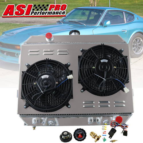 4 Rows Aluminum Radiator+Shroud Fan For 75-1983 Nissan Datsun 280Z ...
