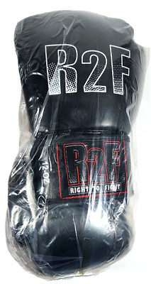 Right 2 Fight BOXING GLOVES R2F-12oz Blk/White "New" | eBay