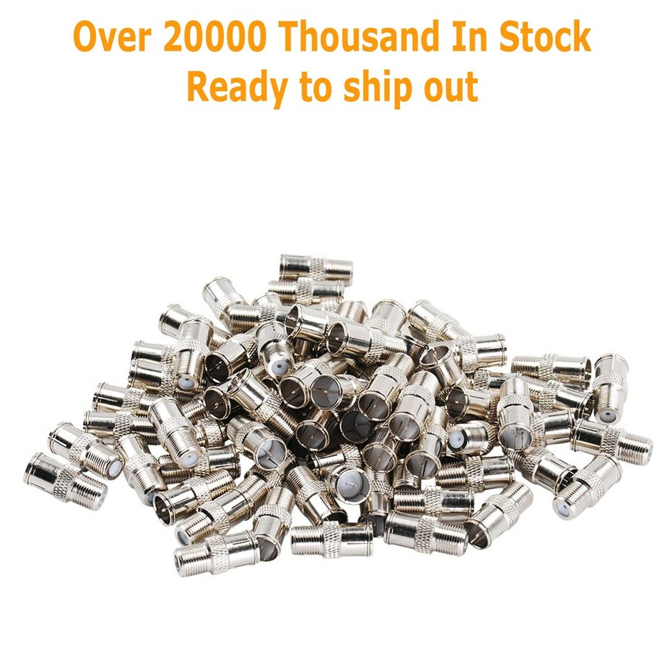 F Type Quick Plug RF Coax Coaxial Cable Adapter Connector - Male to ...