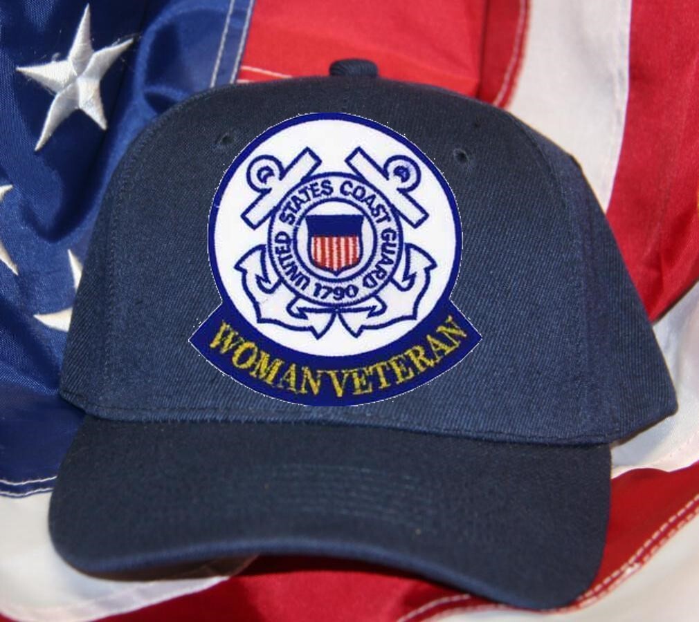 USCG WOMAN VETERAN HAT PATCH CAP SEMPER PARATUS QUILT VETERAN GIFT PIN ...
