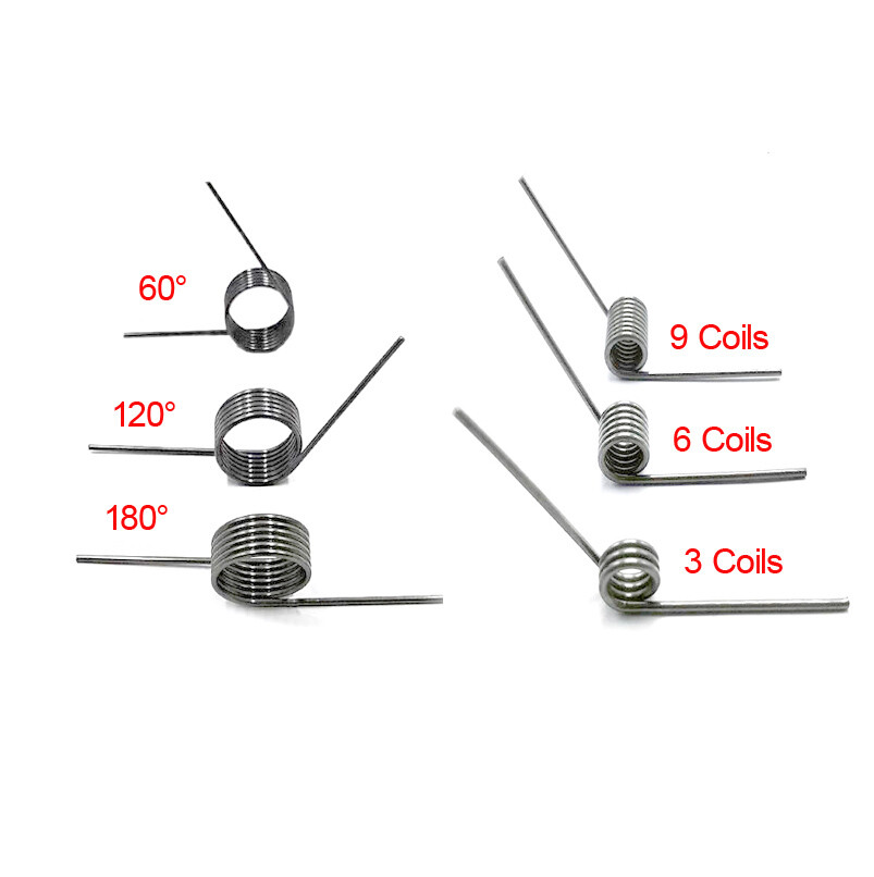Stainless Steel Torsion Spring 0.6x3x3x60° to 0.6x10x9x180° Right ...
