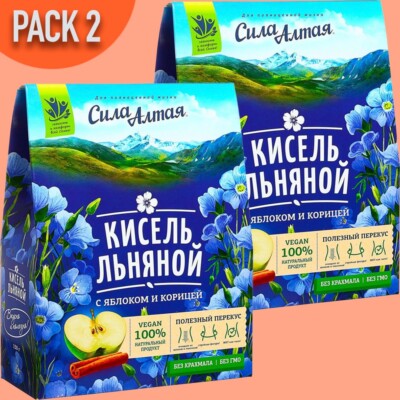 Pack 2 Flax Kissel with Apple & Cinnamon Altai Power 150g x 2 Льняной ...