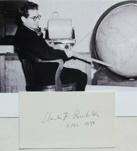 Charles Richter Seismologist Invented ''Richter Scale'' 1935 Autograph ...