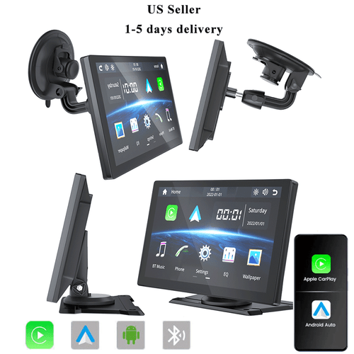 9"Portable Universal Car Player Radio Wireless CarPlay Android Auto ...