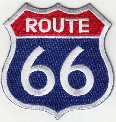 ROUTE 66 (R/Blue) Embroidered Patches 3"x3" iron-on | eBay