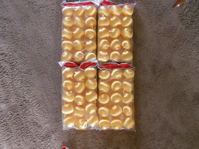60 SPUN SATIN CHRISTMAS BALL ORNAMENTS, YELLOW GOLD SEALED, 2 3/8 ...