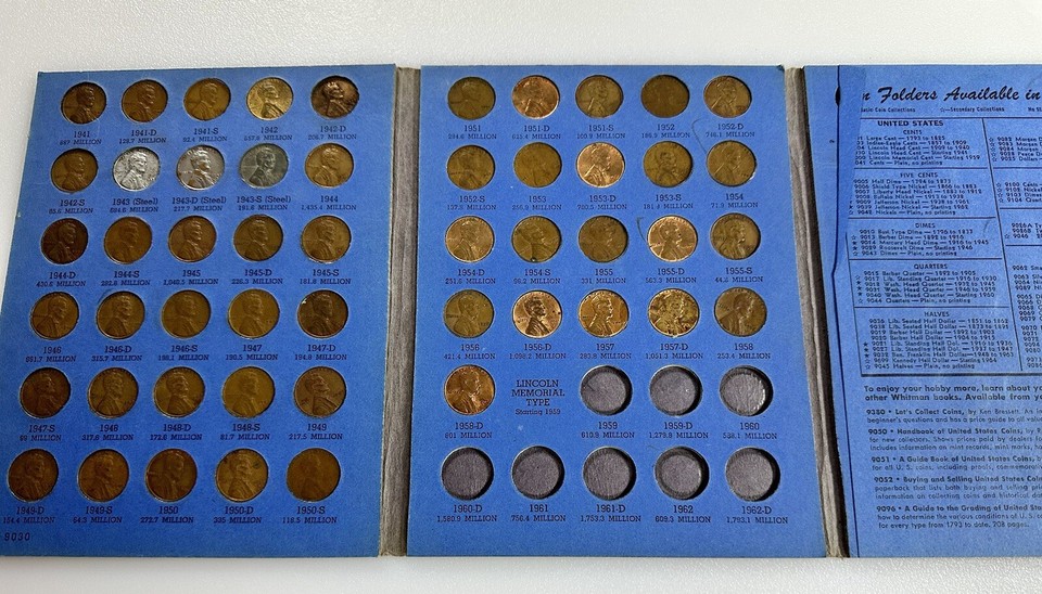 Lincoln Wheat Cent Collection 1941-1958 Complete Wheat Book With Some ...