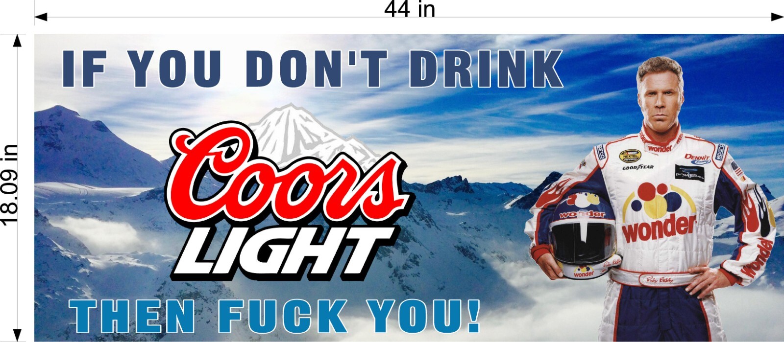 If you don't like coors light beer Ricky Bobby Banner shop mancave gift ...
