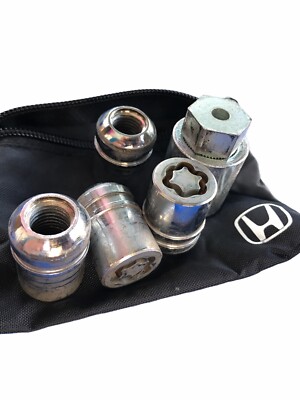 19mm Genuine Honda Wheel Lock Set 4 Locks Key Bag Odyssey | Silver ...
