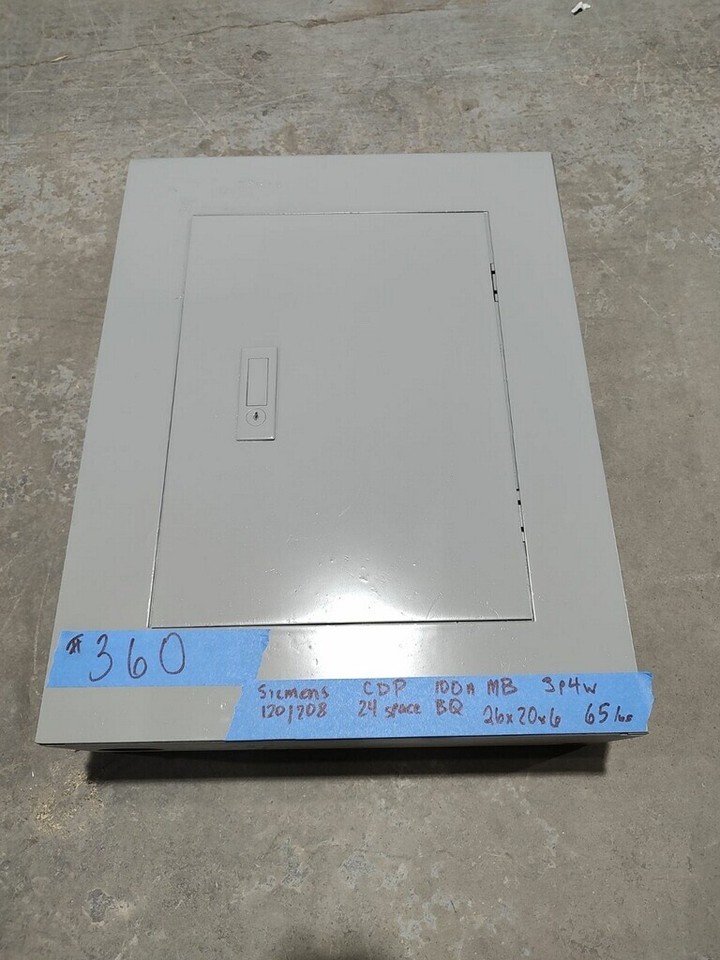 SIEMENS 100 AMP MAIN BREAKER PANEL PANELBOARD 208v/120v 240v | eBay