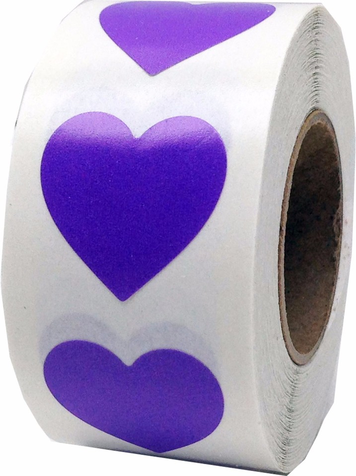 Heart Shaped Stickers | 0.75" Inch | 500 Pack | Pick One Color | eBay