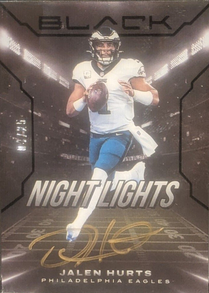 2022 Panini Black - Night Lights Signatures #NLS-12 Jalen Hurts /25 (AU ...
