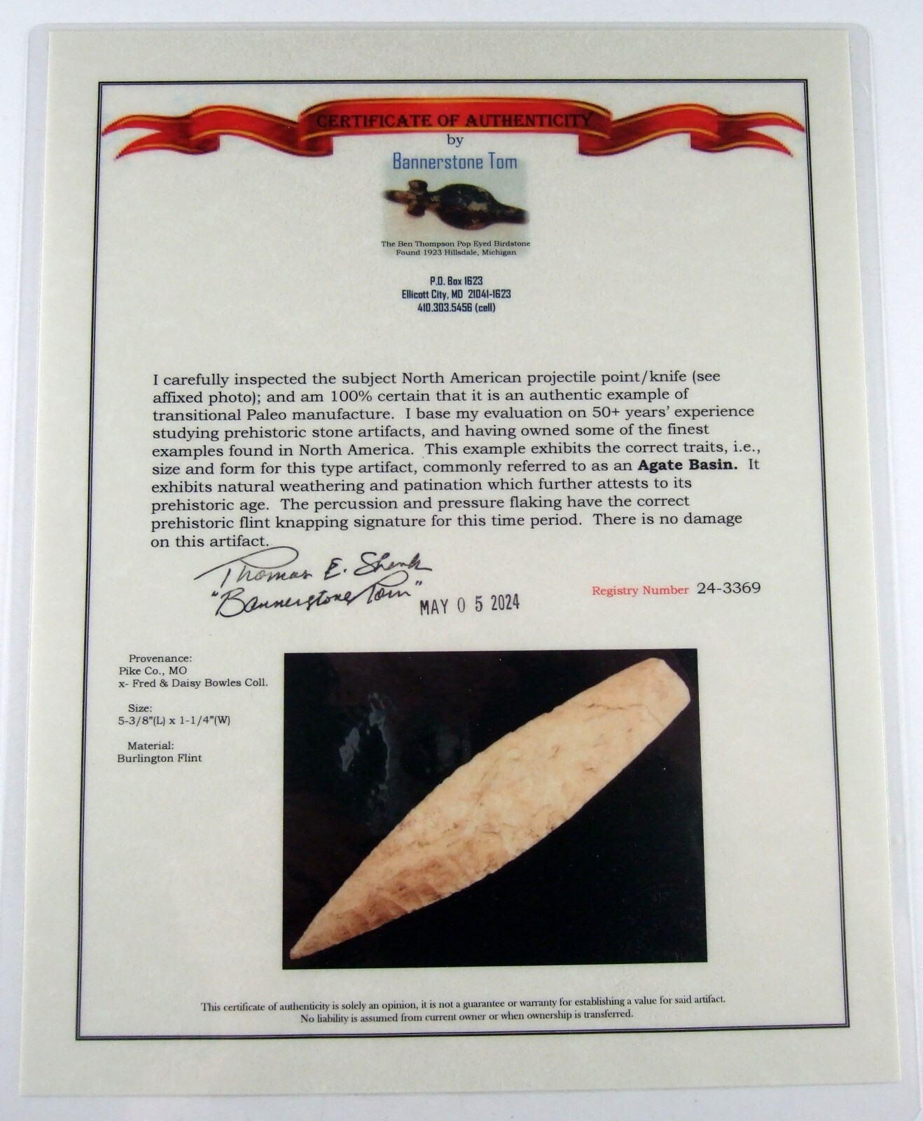 Fine 5 3/8 inch Agate Basin Point COA Prehistoric Arrowheads Collection | eBay