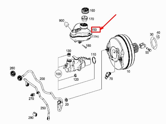 MERCEDES C Class W205 Brake Master Cylinder Reservoir A2054300002 for ...