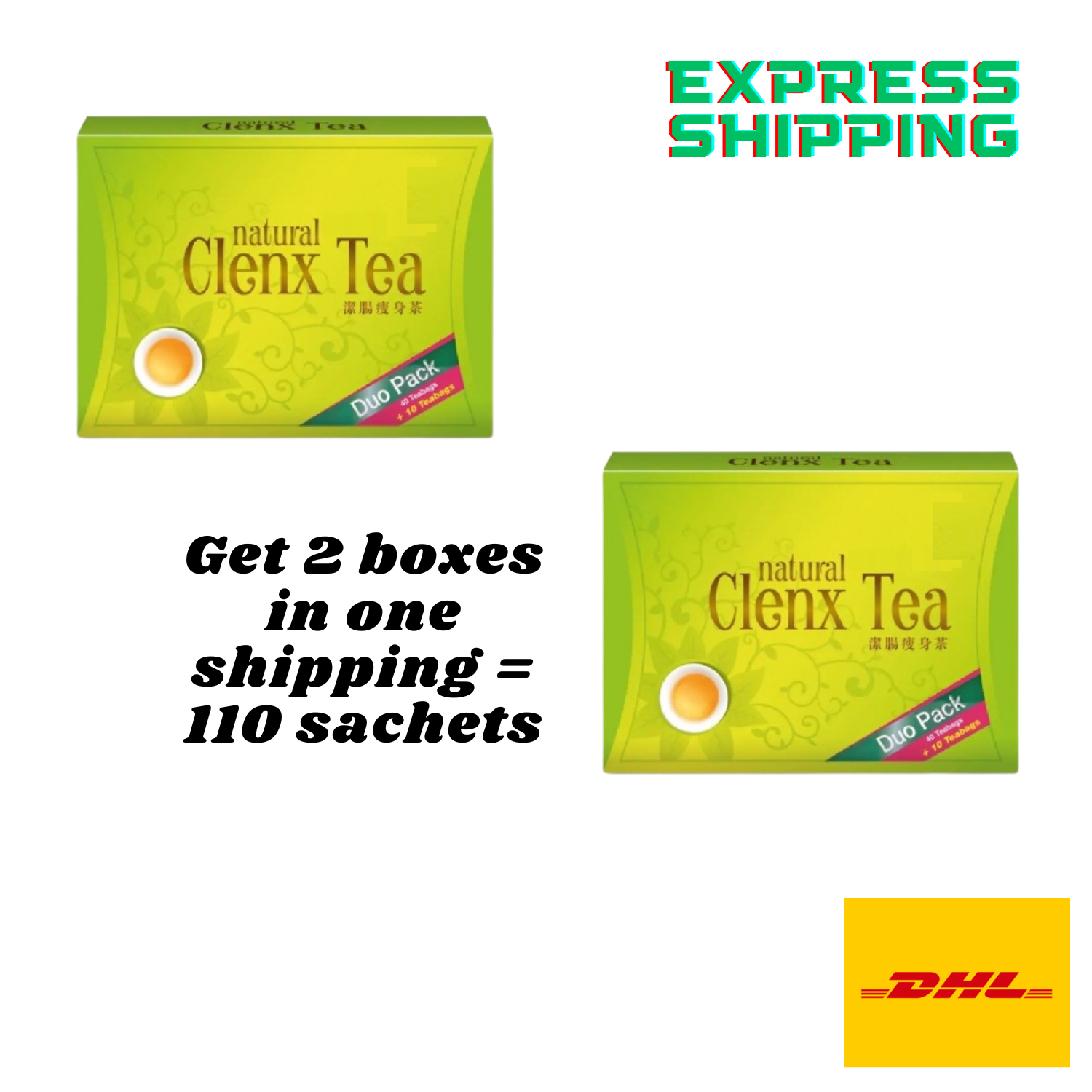 NH Detoxlim Clenx Tea for Natural Weight Loss & Detox 110 Sachets ( 2 ...