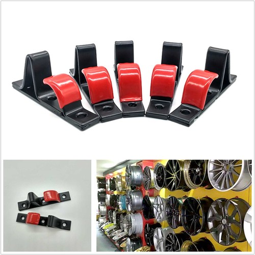 6 X Universal Black+Red Car SUV Wheel Rim Hub Display Wall Mounted ...