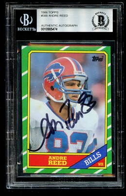 Andre Reed #388 signed autograph 1986 Topps ROOKIE Football Card BAS ...