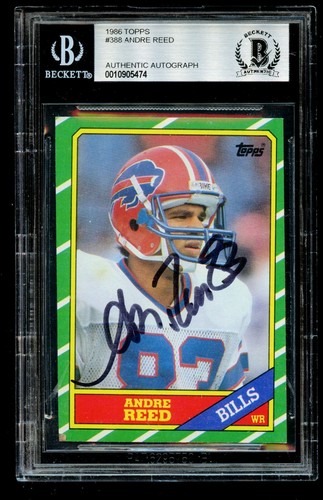 Andre Reed #388 signed autograph 1986 Topps ROOKIE Football Card BAS ...