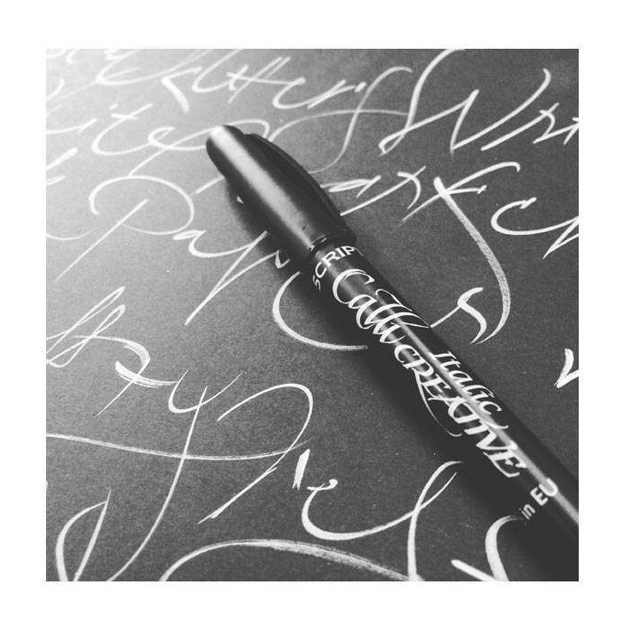 White Ink Italic Marker Pens Pack Of 2 Permanent 2.5mm Calligraphy Nib ...