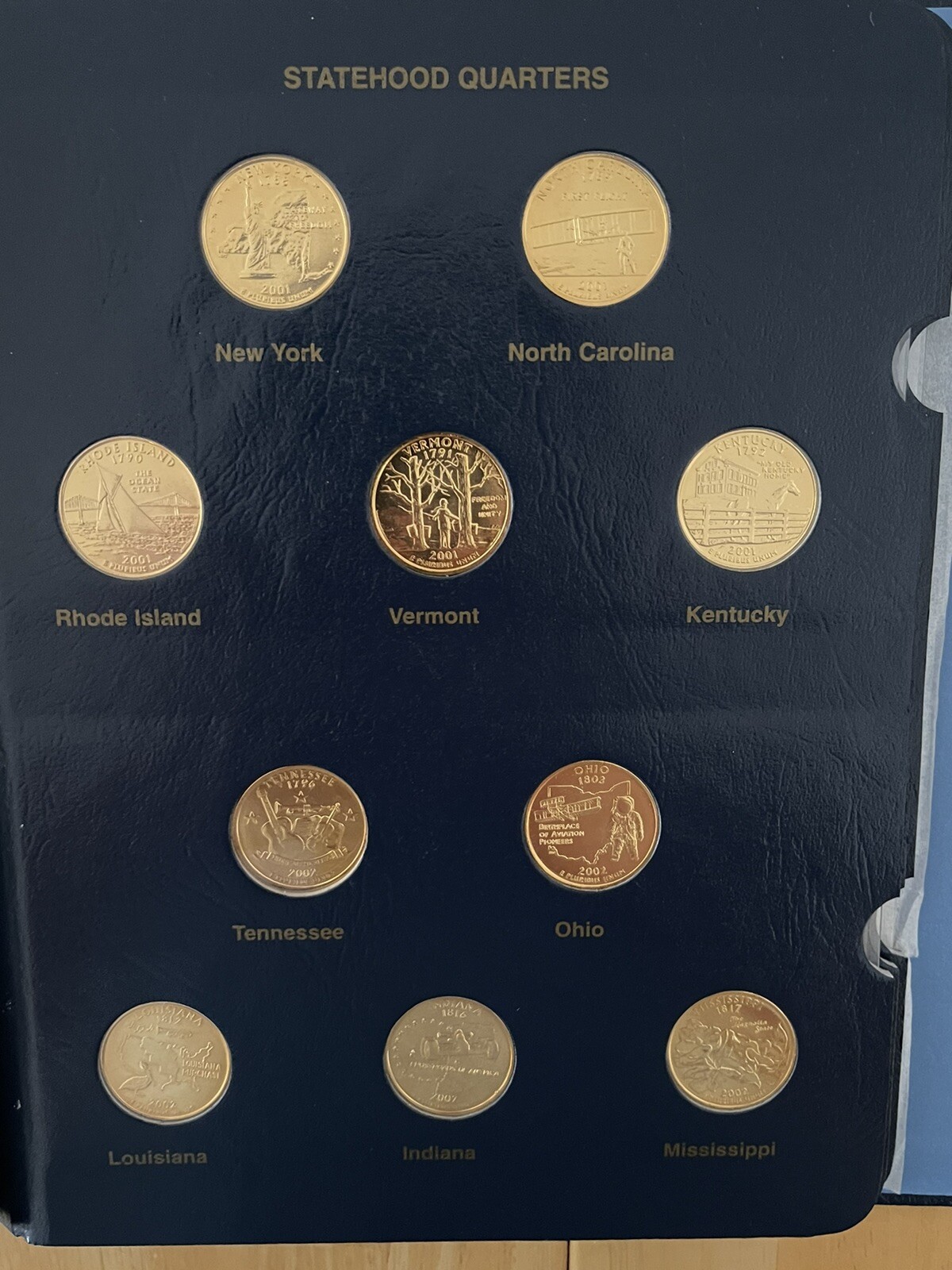 1999-2008 Complete Set Of All 50 Statehood u.s. Quarters 24K Gold ...