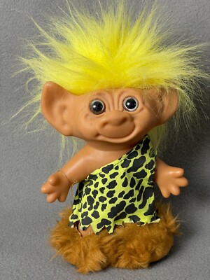 Vintage Uneeda Caveman Troll Doll Yellow Hair 10" Figure 1991 | eBay