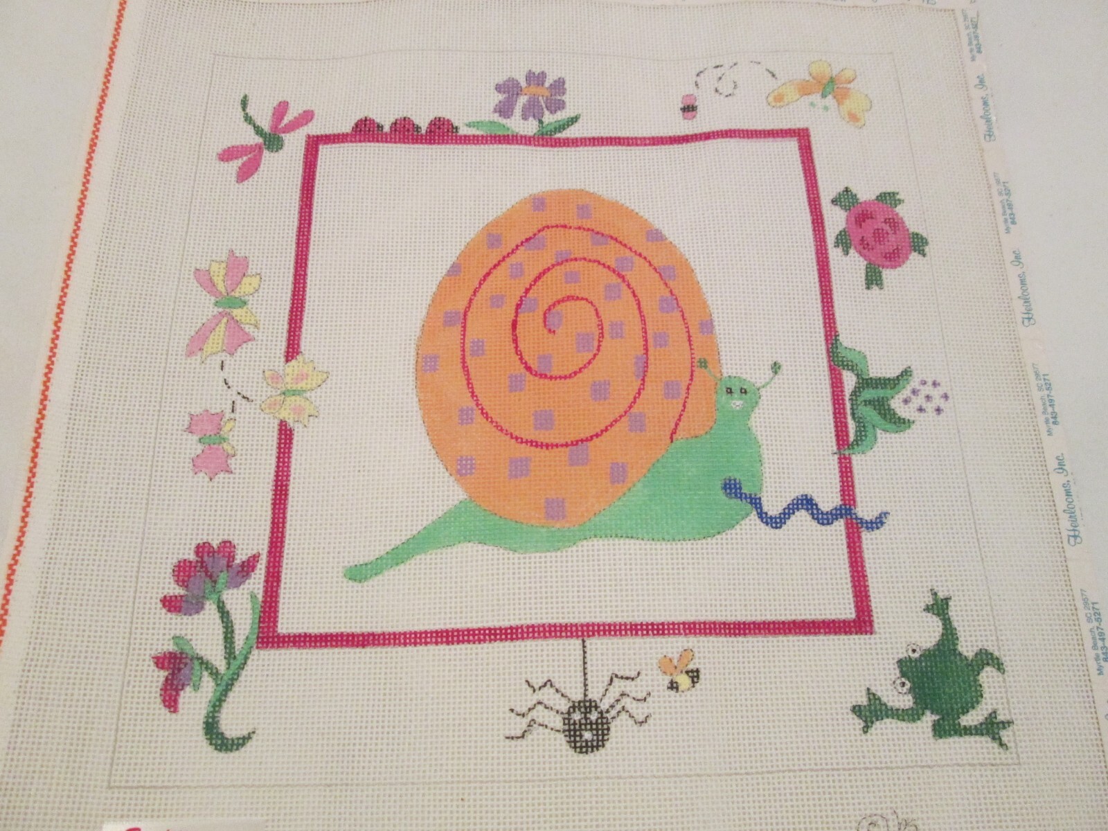 SNAIL & CRITTERS-BETTY SMITH'S TRADITIONS-HANDPAINTED NEEDLEPOINT ...