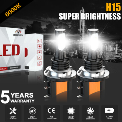 H15 LED Headlight High Beam DRL Bulbs For Mercedes-Benz Sprinter 2500 ...