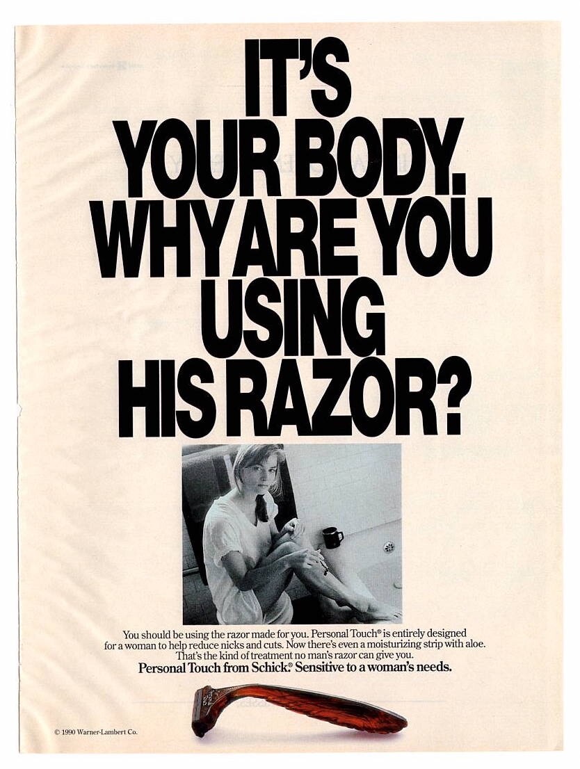 Vintage 1990s mag print ad Personal Touch from Schick Razors grooming ...