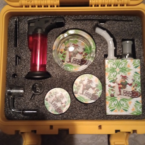 6" Juice Box Glass Bong Wax Kit With Accessories And Locking Case | eBay