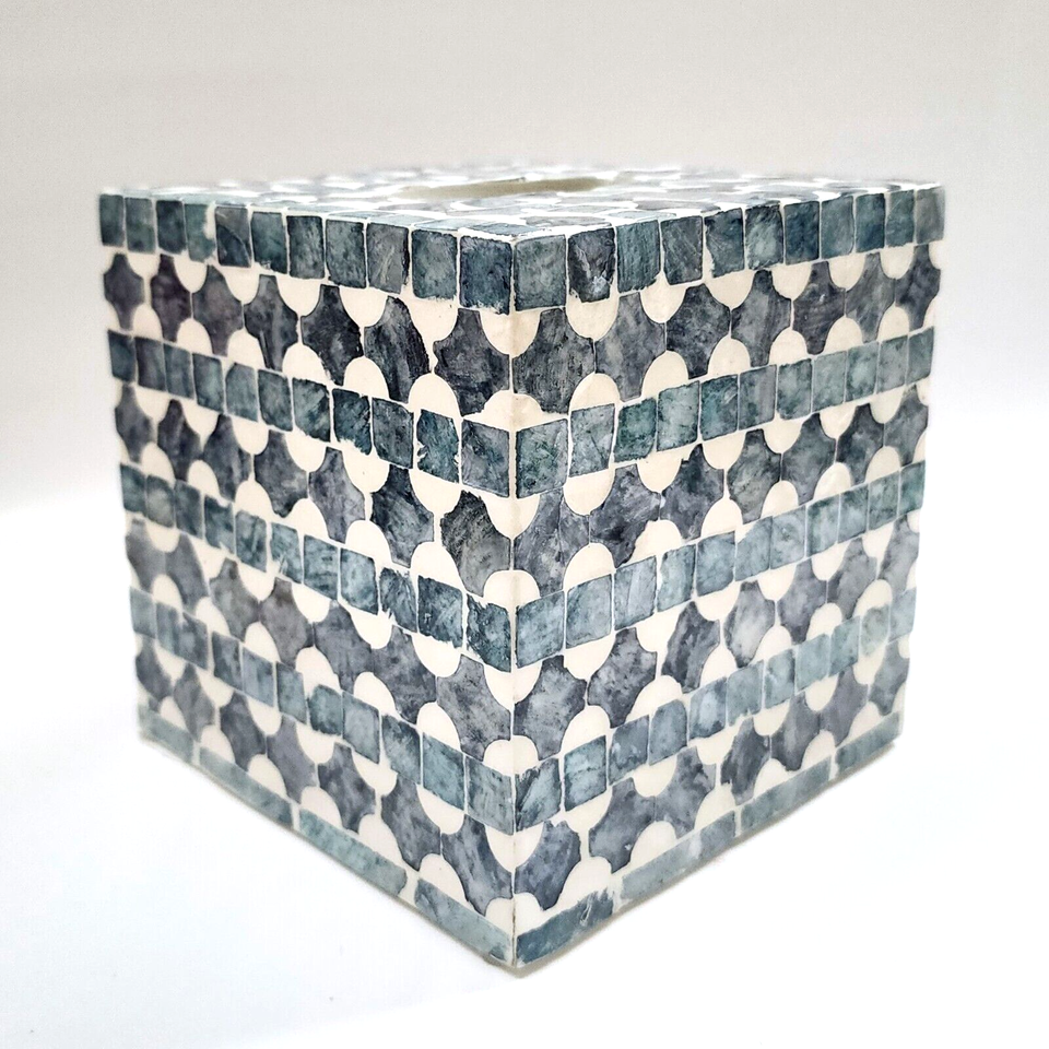 GRAY,OFF WHITE MOTHER OF PEARL MOP SHELL MOSAIC RESIN TISSUE,NAPKIN ...