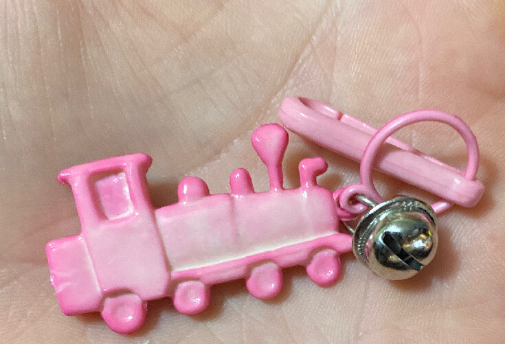 Vtg Pink Choo Choo Train Clip On Charm w Bell For Plastic 1980's Charms ...