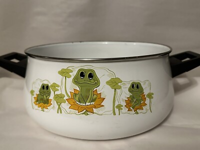 Vintage Sears & Roebuck Neil the Frog Enamelware Large Crock Pot Bottom ...