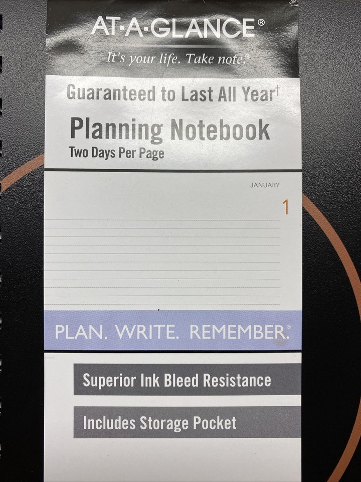 AT-A-GLANCE Plan Write Remember Undated Planning Notebook 9.5x11” w ...