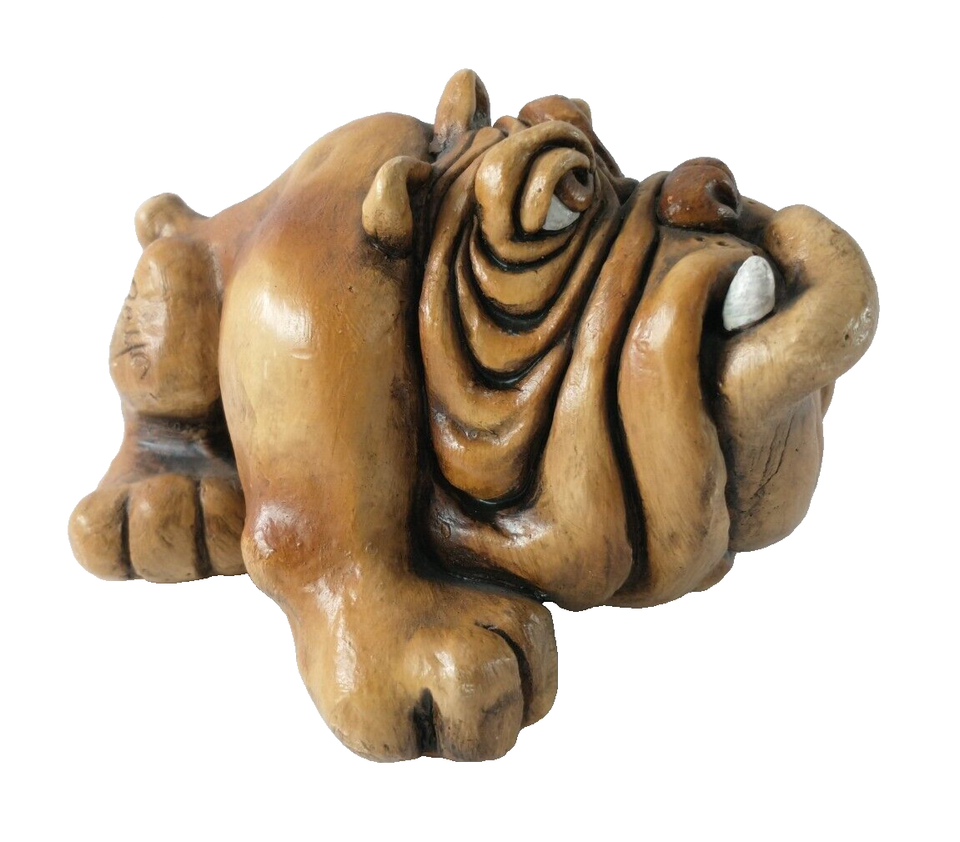 Vintage Beasties BOGEY THE BULLDOG John Raya Signed Clay Sculpture RARE ...