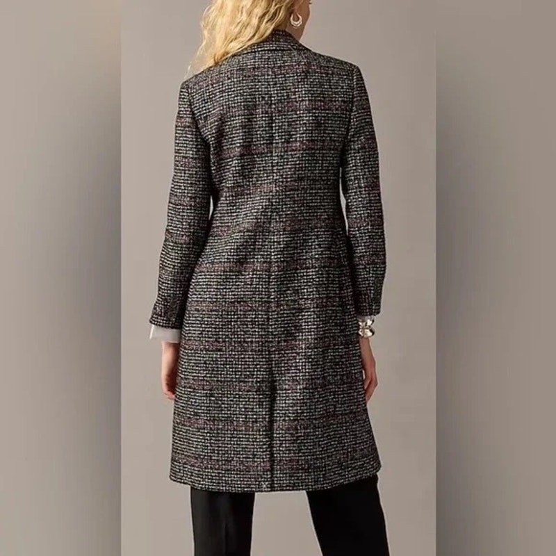J. Crew Collection Mirabelle topcoat Italian wool blend Black Brown Size 24 NWT | eBay