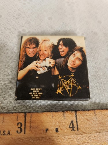 Vintage Slayer Button Pin Pinback Reign In Blood Band Photo Original ...