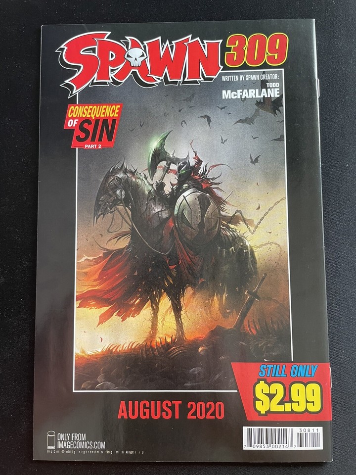 Spawn #308 Mcfarlane Variant Cover Image Comics 2019 1st Print 9.2 or ...