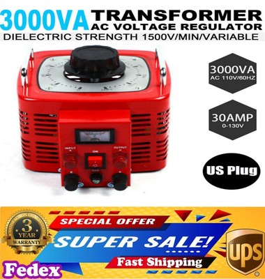 TDGC-3KVA High Efficiency Variac Transformer Adjustable 30 Amps 1500 V ...