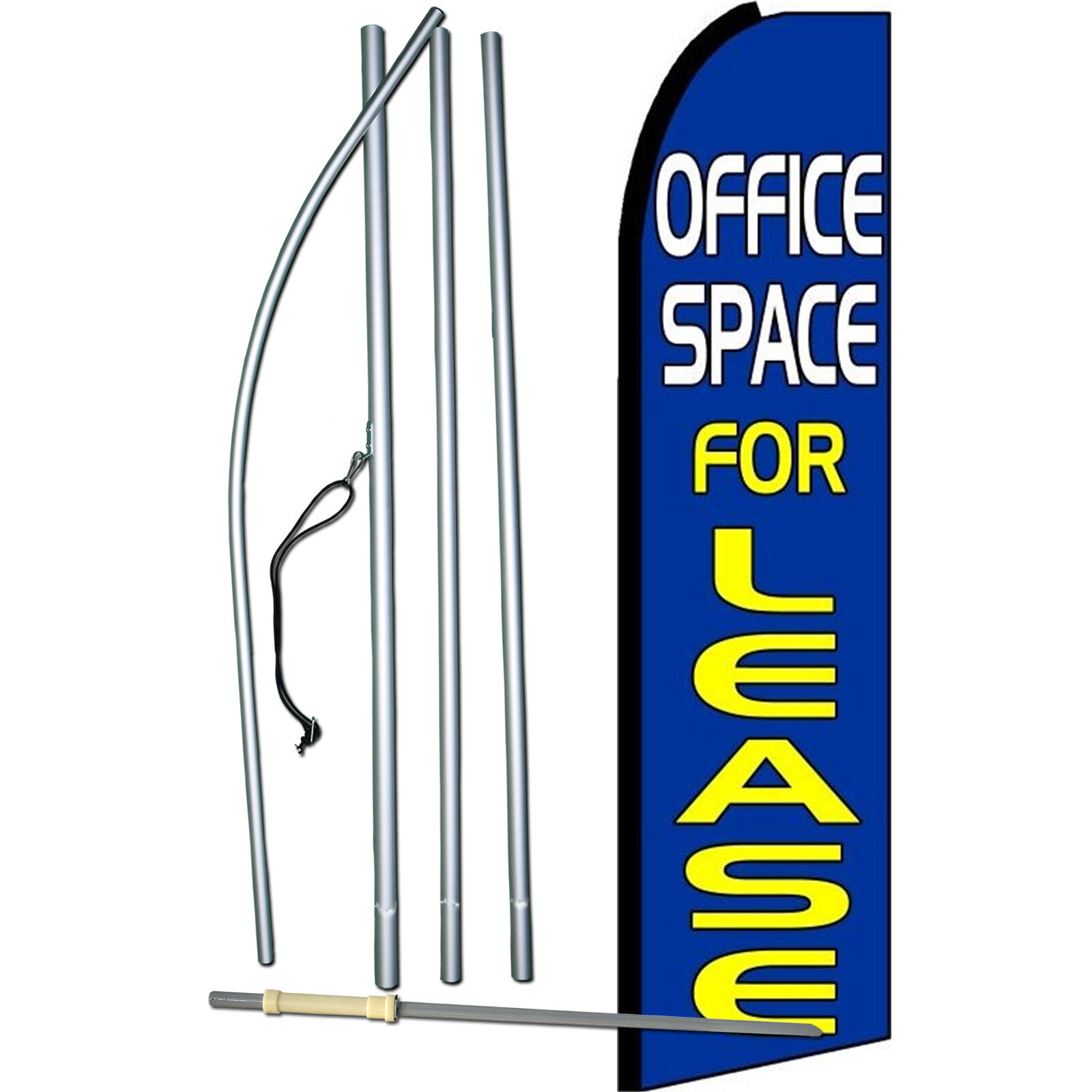 Office Space For Lease Flag with Flag Pole and Spike | eBay