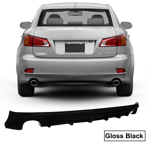 Gloss Black For 2006-2013 Lexus IS250 IS350 4Door Rear Diffuser Bumper ...
