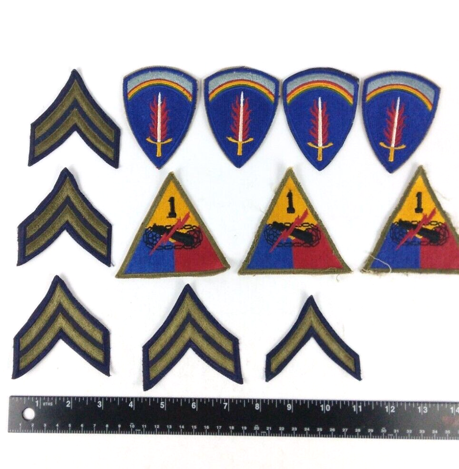 Lot of 12 Authentic WWII US Army Patches 1st Armor Division Tunisia ...