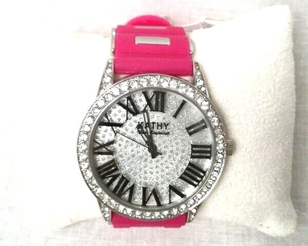 Kathy Van Zeeland Strap Watch with Crystal Bezel & Dial - NEW with Gift ...