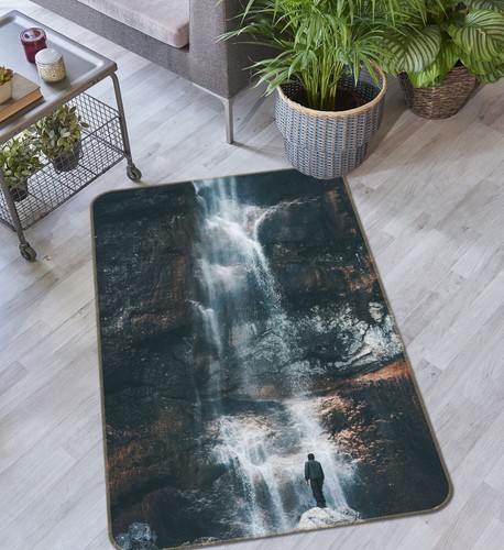 3D Mountain Waterfall ZHUA397 Game Non Slip Rug Mat Photo Carpet Amy | eBay