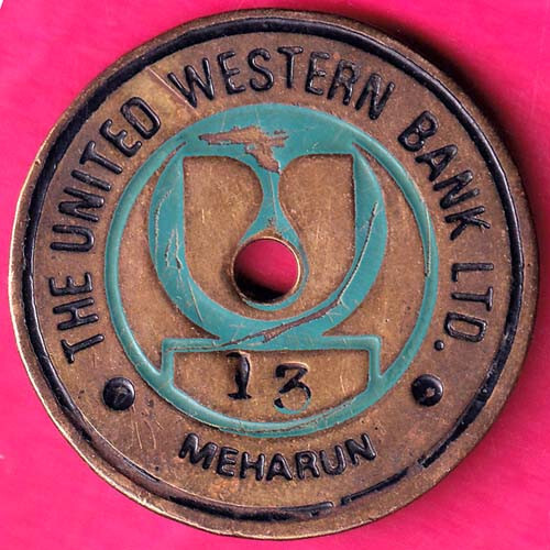BANK TOKEN: THE UNITED WESTERN BANK LTD. MEHARUN RARE TOKEN #KE83 | eBay