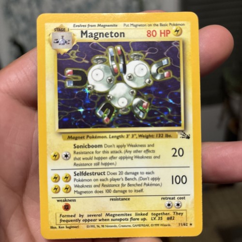 1st Edition Magneton 11/62 Fossil 1999 Holo Rare WOTC Pokémon Card TCG ...