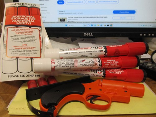 VINTAGE OLIN EMERGENCY MARINE FLARE SIGNAL KIT CANISTER BOAT SAFETY | eBay