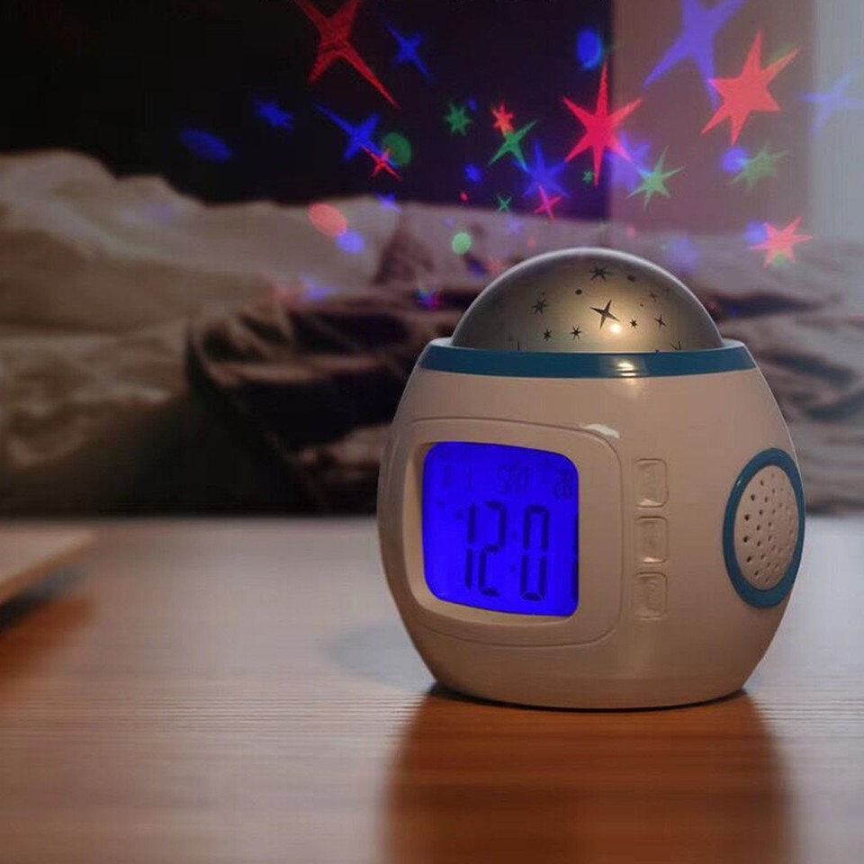 Bedside Alarm Clock Light Projection Night Projecting Clocks Bedrooms ...