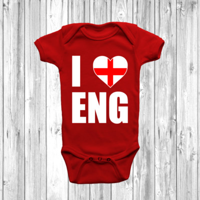 I Love England Baby Grow Body Suit Vest Eng Uk Tourist Heart | eBay UK