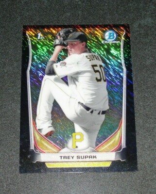 2014 Bowman Chrome TREY SUPAK #244 Mini Black Refractor RC Pirates ...